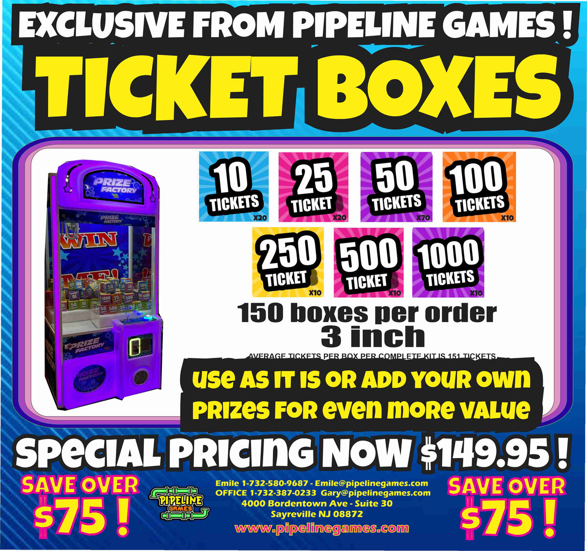3" Ticket Boxes| Pipeline Games