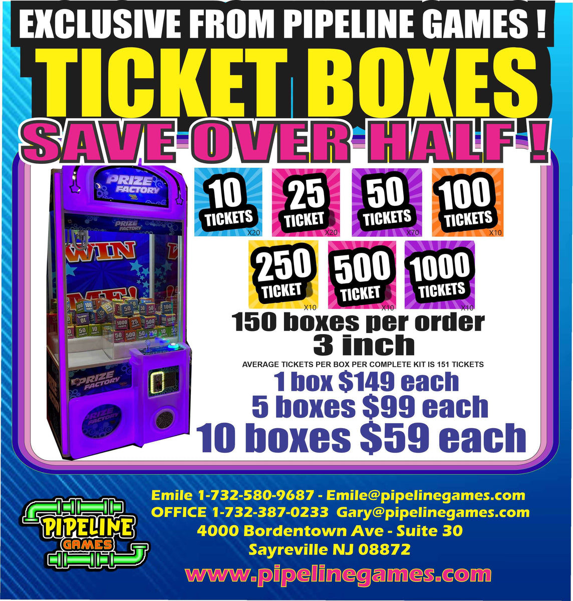 3" Ticket Boxes| Pipeline Games